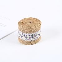 China 6.5cm Natural Jute Burlap Ribbon with Satin Woven Edges - 10 Yard Rolls, Eco-Friendly Crafting Material for sale