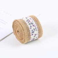 China 6.5cm Natural Jute Burlap Ribbon with Satin Woven Edges - 10 Yard Rolls, Eco-Friendly Crafting Material for sale