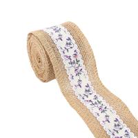 China 6.5cm Natural Jute Burlap Ribbon with Satin Woven Edges - 10 Yard Rolls, Eco-Friendly Crafting Material for sale