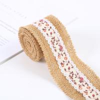 China 6.5cm Natural Jute Burlap Ribbon with Satin Woven Edges - 10 Yard Rolls, Eco-Friendly Crafting Material for sale