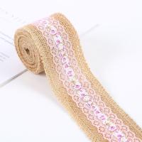China 6.5cm Natural Jute Burlap Ribbon with Satin Woven Edges - 10 Yard Rolls, Eco-Friendly Crafting Material for sale