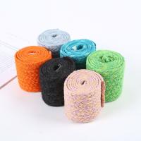 China 2-Inch Wide Blue Woven Braided Jute Ribbon - 100% Natural Burlap Trim for Christmas Tree & Craft Decorations for sale