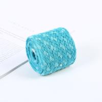 China 2-Inch Wide Blue Woven Braided Jute Ribbon - 100% Natural Burlap Trim for Christmas Tree & Craft Decorations for sale