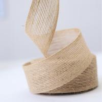 China 2-Inch Wide Custom Jute Burlap Ribbon for Gift Wrapping and Crafting - 10000m Minimum Order for sale