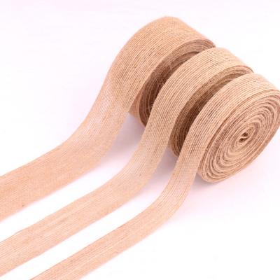 China 2-Inch Wide Custom Jute Burlap Ribbon for Gift Wrapping and Crafting - 10000m Minimum Order for sale