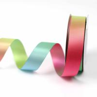 China Color Gradual Change Polyester Ribbon 25mm Hot Transfer Printing for sale