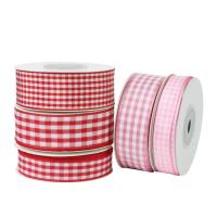 China Polyester Plaid Lattice Ribbon 100 Yards x 0.5mm for Professional Bow Making and Gift Packaging for sale