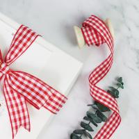 China Polyester Plaid Lattice Ribbon 100 Yards x 0.5mm for Professional Bow Making and Gift Packaging for sale