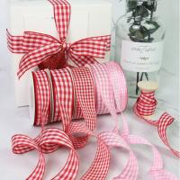 China Polyester Plaid Lattice Ribbon 100 Yards x 0.5mm for Professional Bow Making and Gift Packaging for sale