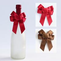 China Brown Elastic Satin Ribbon Bows for Wine Bottles - 5000pcs Minimum Order, 7-10 Day Delivery for sale