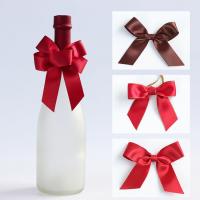 China Brown Elastic Satin Ribbon Bows for Wine Bottles - 5000pcs Minimum Order, 7-10 Day Delivery for sale