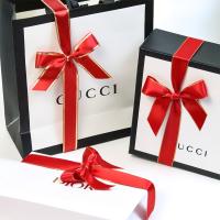 China Red Pre-Tied Elastic Satin Bows for Gift Boxes - 5000pcs Minimum Order with Custom Sizes Available for sale