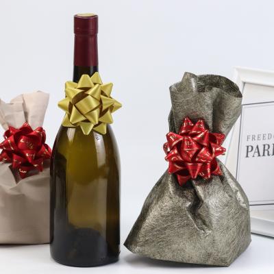 China Golden Star Present Ribbon Bow Red Wine Gift Wrapping Bows - Satin Material, Custom Sizes 5000pcs Minimum Order for sale