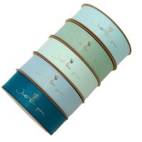 China Custom Gold Foil Printed Polyester Satin Ribbon 25mm Width 50 Yards for Gift Packaging & Garment Decoration for sale