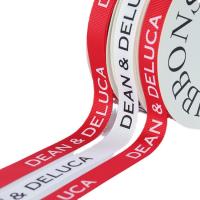 China Custom Logo Printed Grosgrain Ribbon 25mm Width 50 Yards Roll for Gift Packaging and Branding for sale
