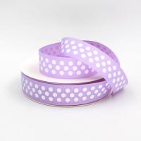 China Custom Printed Grosgrain Ribbon 25mm Width 50 Yards Roll - Green Dot Pattern ODM Orange Customization for sale