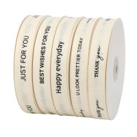 China 20mm White Grosgrain Printed Cotton Ribbon - 50 Yard Rolls, Eco-Friendly Customizable Packaging Tape for sale