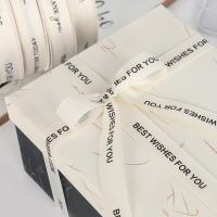 China 20mm White Grosgrain Printed Cotton Ribbon - 50 Yard Rolls, Eco-Friendly Customizable Packaging Tape for sale