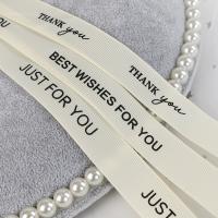China 20mm White Grosgrain Printed Cotton Ribbon - 50 Yard Rolls, Eco-Friendly Customizable Packaging Tape for sale