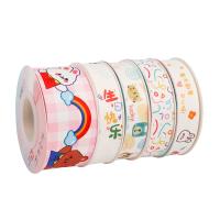 China 20mm Children's Cartoon Printed Cotton Ribbon - 50 Yard Rolls for Birthday Cake Decoration and Crafting for sale