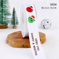 China 20mm-25mm Christmas Printed Polyester Ribbon 50 Yards Roll with ISO14001 Certification for Gift Packaging for sale