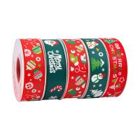 China 20mm-25mm Christmas Printed Polyester Ribbon 50 Yards Roll with ISO14001 Certification for Gift Packaging for sale