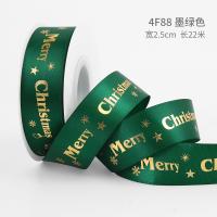 China 20mm-25mm Christmas Printed Polyester Ribbon 50 Yards Roll with ISO14001 Certification for Gift Packaging for sale