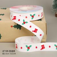 China 20mm-25mm Christmas Printed Polyester Ribbon 50 Yards Roll with ISO14001 Certification for Gift Packaging for sale