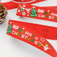 China 20mm-25mm Christmas Printed Polyester Ribbon 50 Yards Roll with ISO14001 Certification for Gift Packaging for sale