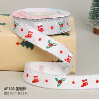 China 20mm-25mm Christmas Printed Polyester Ribbon 50 Yards Roll with ISO14001 Certification for Gift Packaging for sale