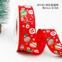 China 20mm-25mm Christmas Printed Polyester Ribbon 50 Yards Roll with ISO14001 Certification for Gift Packaging for sale