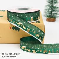 China 20mm-25mm Christmas Printed Polyester Ribbon 50 Yards Roll with ISO14001 Certification for Gift Packaging for sale