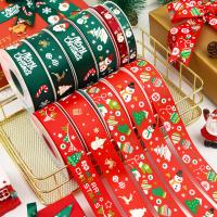 China 20mm-25mm Christmas Printed Polyester Ribbon 50 Yards Roll with ISO14001 Certification for Gift Packaging for sale