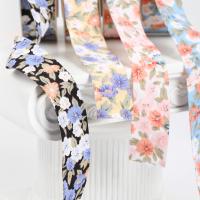 China 25mm Floral Blossom Printed Cotton Ribbon - 50 Yard Roll for Gift Wrapping and Decoration for sale