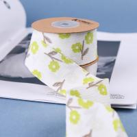 China OEM Blossom Flower Art Printed Ribbon 40mm Custom Ribbon With Logo for sale