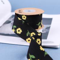 China OEM Blossom Flower Art Printed Ribbon 40mm Custom Ribbon With Logo for sale