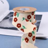 China OEM Blossom Flower Art Printed Ribbon 40mm Custom Ribbon With Logo for sale