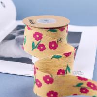China OEM Blossom Flower Art Printed Ribbon 40mm Custom Ribbon With Logo for sale