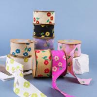 China OEM Blossom Flower Art Printed Ribbon 40mm Custom Ribbon With Logo for sale