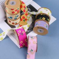 China OEM Blossom Flower Art Printed Ribbon 40mm Custom Ribbon With Logo for sale