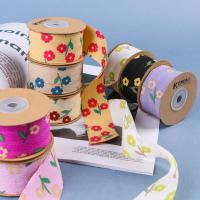 China OEM Blossom Flower Art Printed Ribbon 40mm Custom Ribbon With Logo for sale