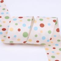 China Round Dot Printed Polyester Ribbon 25mm-38mm Cotton Christmas Ribbon for sale