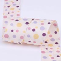 China Round Dot Printed Polyester Ribbon 25mm-38mm Cotton Christmas Ribbon for sale