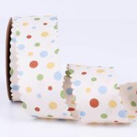 China Round Dot Printed Polyester Ribbon 25mm-38mm Cotton Christmas Ribbon for sale