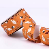 China Round Dot Printed Polyester Ribbon 25mm-38mm Cotton Christmas Ribbon for sale