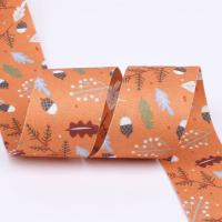 China Round Dot Printed Polyester Ribbon 25mm-38mm Cotton Christmas Ribbon for sale