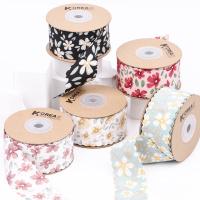China Floral Personalized Grosgrain Ribbon Weave Edge Ribbon For Gift Packing for sale