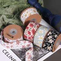 China Floral Personalized Grosgrain Ribbon Weave Edge Ribbon For Gift Packing for sale