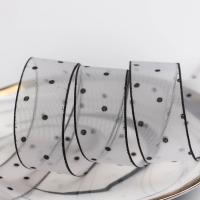 China 10mm-60mm Dot Velvet Wired Ribbon Embroidery double sided velvet ribbon for sale