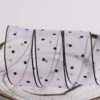 China 10mm-60mm Dot Velvet Wired Ribbon Embroidery double sided velvet ribbon for sale
